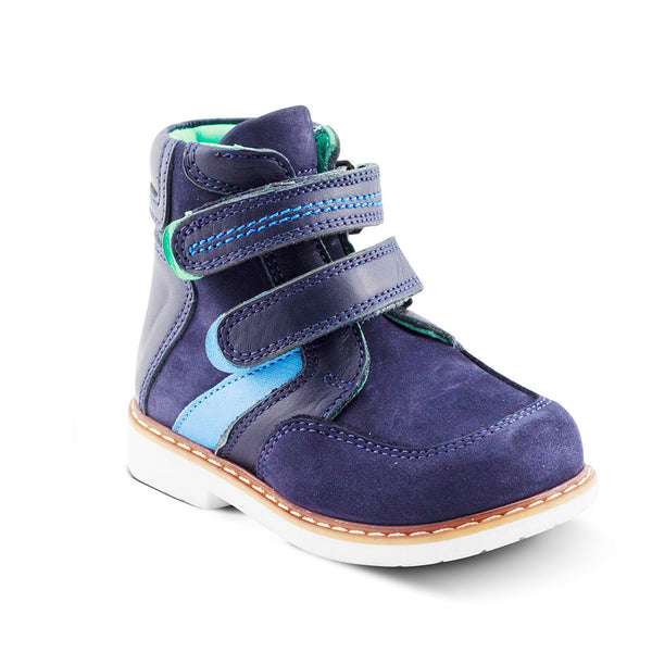 VELVET LOGAN Orthopaedic Boys Boots in Navy & Blue - First Walkers ...