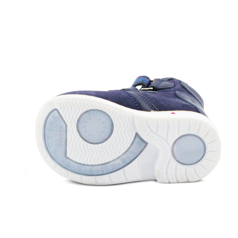 VELVET LOGAN navy orthopaedic high-top boots | First Walkers